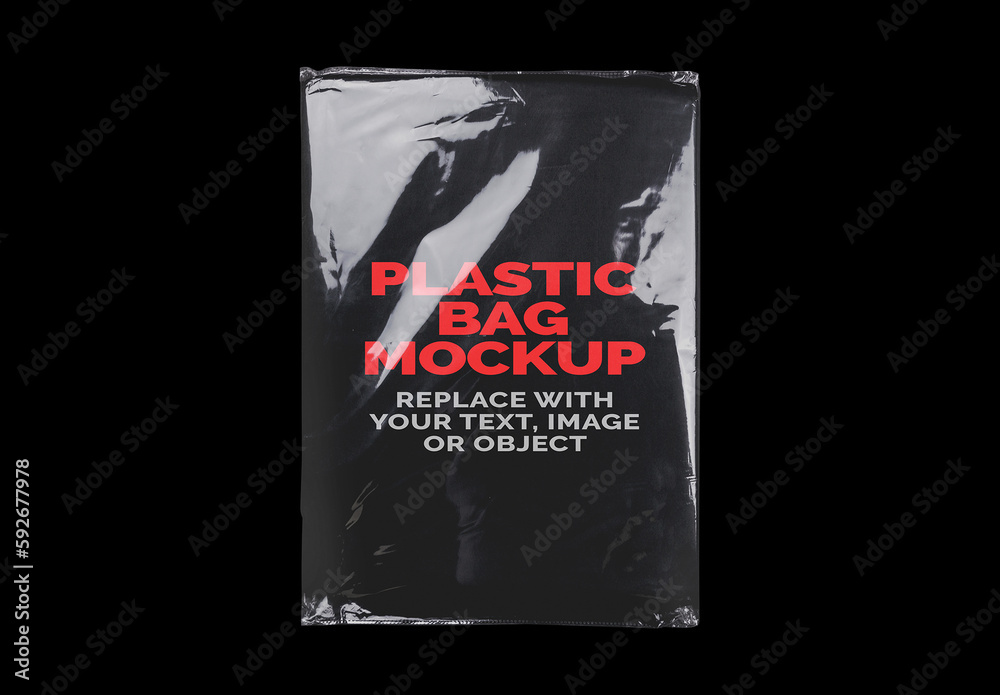 Plastic Bag Transparent Case Texture Effect Mockup Template Stock ...