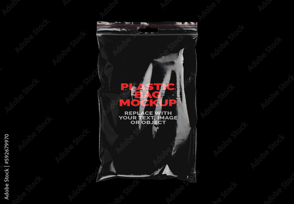 Plastic Bag Transparent Case Texture Effect Mockup Template Stock ...