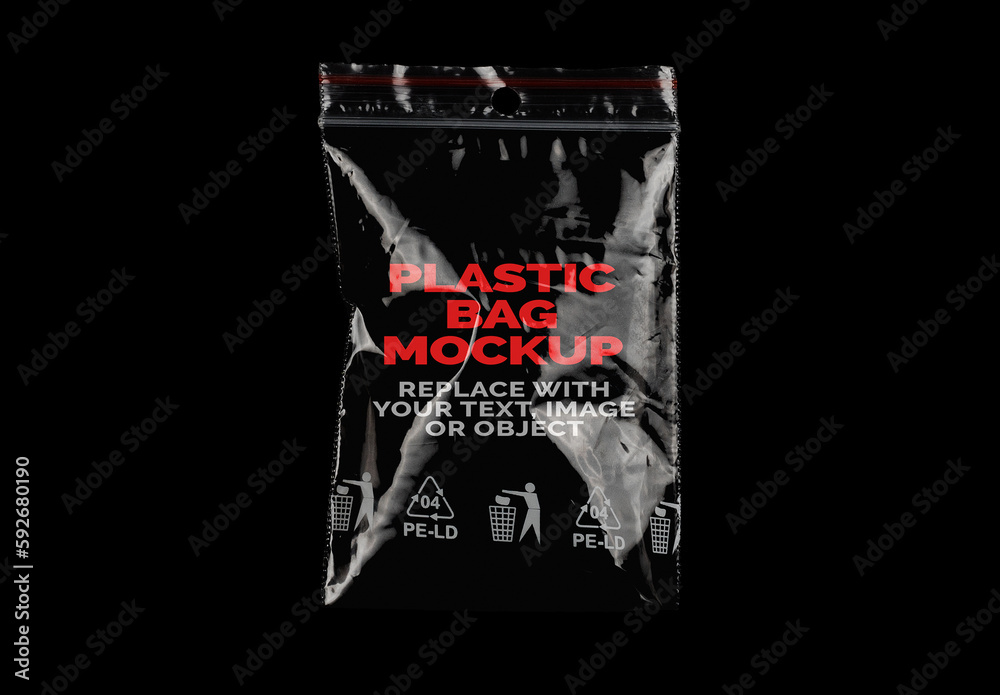 Plastic Bag Transparent Case Texture Effect Mockup Template Stock ...