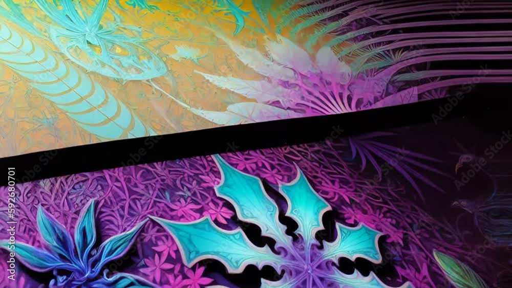 Generative ai motion animation of surreal vintage painting of flowers ...