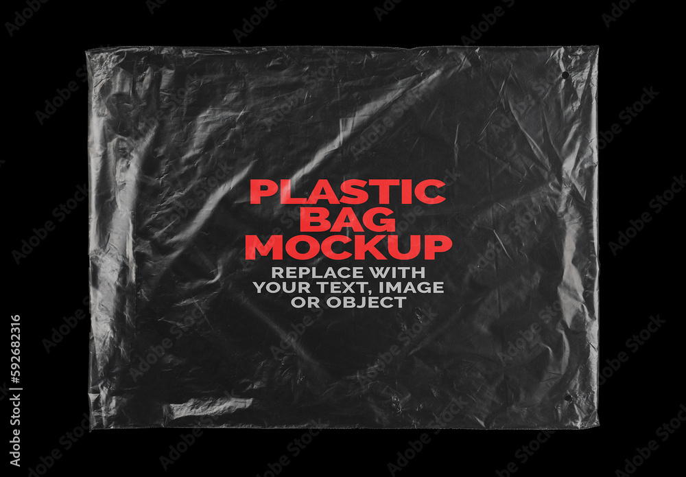 Plastic Bag Transparent Case Texture Effect Mockup Template Stock ...