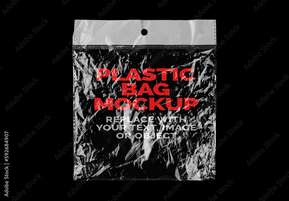 Plastic Bag Transparent Case Texture Effect Mockup Template Stock ...