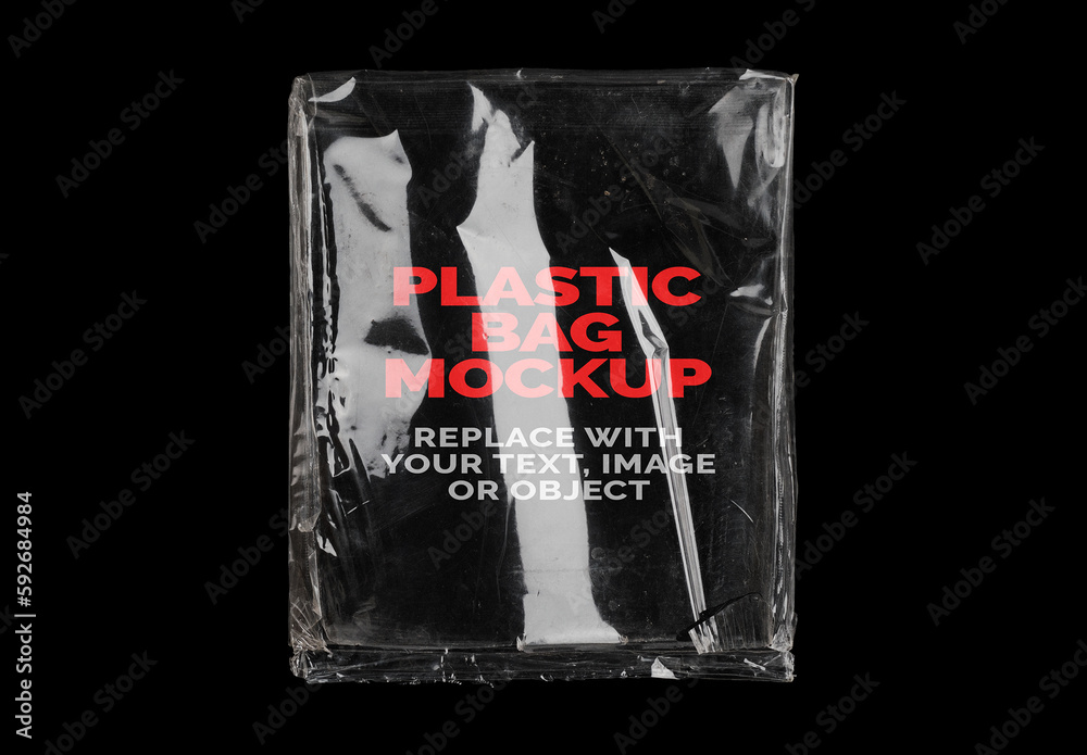 Plastic Bag Transparent Case Texture Effect Mockup Template Stock ...