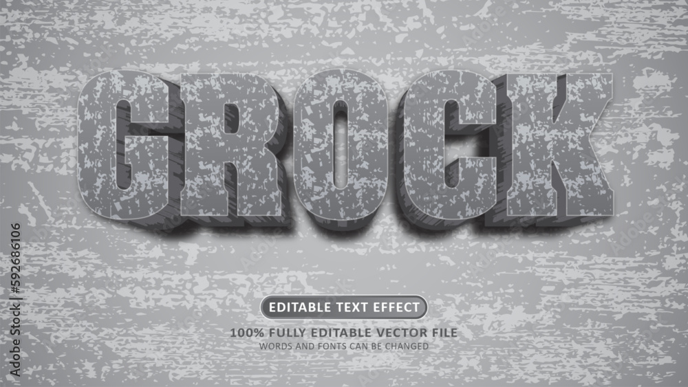 Grock wall texture embossing 3d editable modern text effect Stock ...