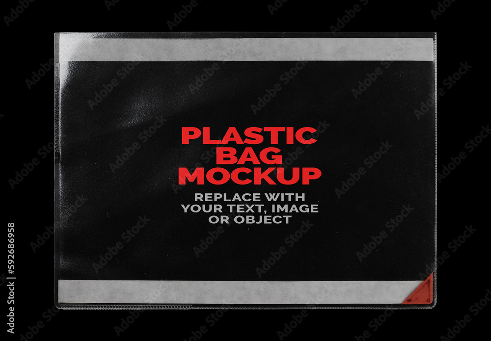 Plastic Bag Transparent Case Texture Effect Mockup Template Stock ...