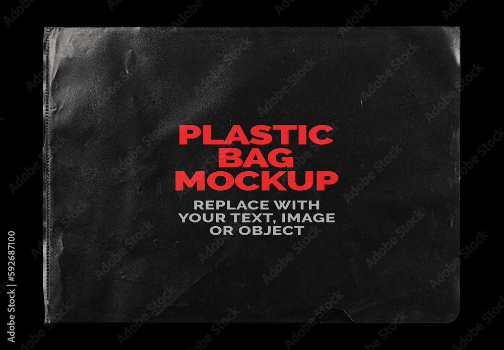 Plastic Bag Transparent Case Texture Effect Mockup Template Stock ...