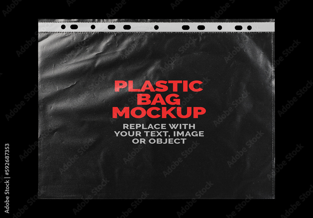Plastic Bag Transparent Case Texture Effect Mockup Template Stock ...