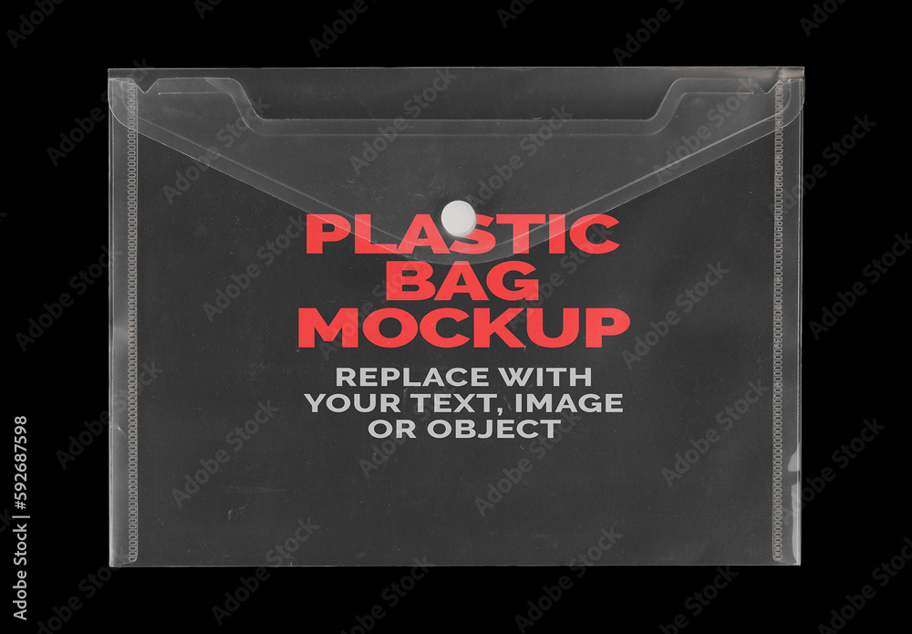 Plastic Bag Transparent Case Texture Effect Mockup Template Stock ...