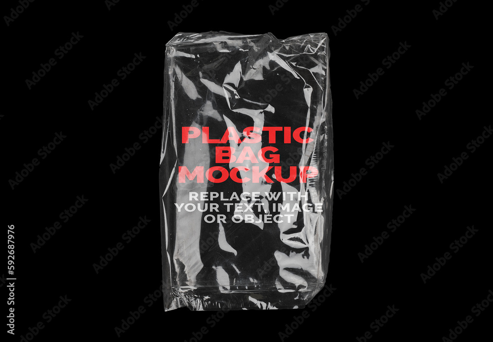Plastic Bag Transparent Case Texture Effect Mockup Template Stock ...