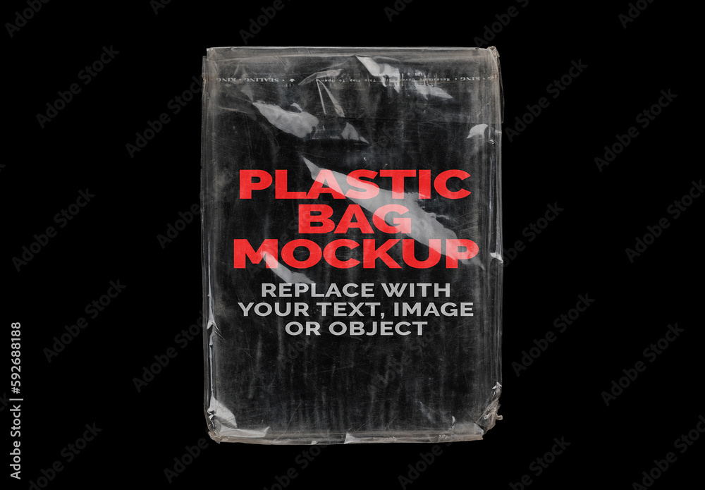 Plastic Bag Transparent Case Texture Effect Mockup Template Stock ...