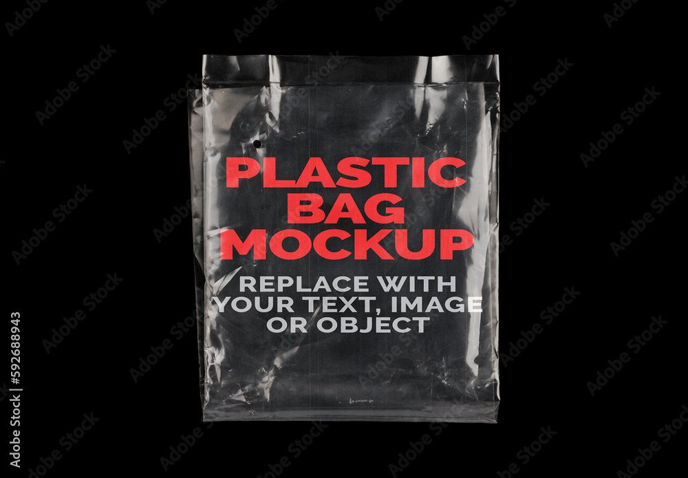 Plastic Bag Transparent Case Texture Effect Mockup Template Stock ...