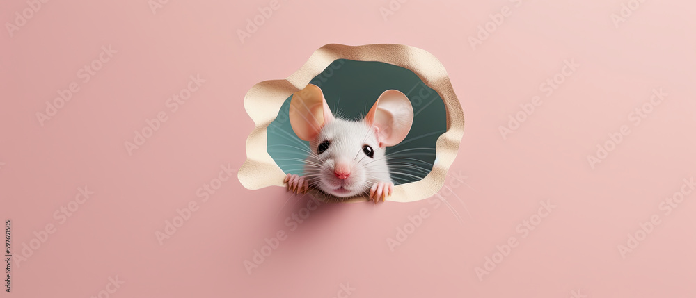 ai generative illustration of a curious mouse, concept overcoming ...