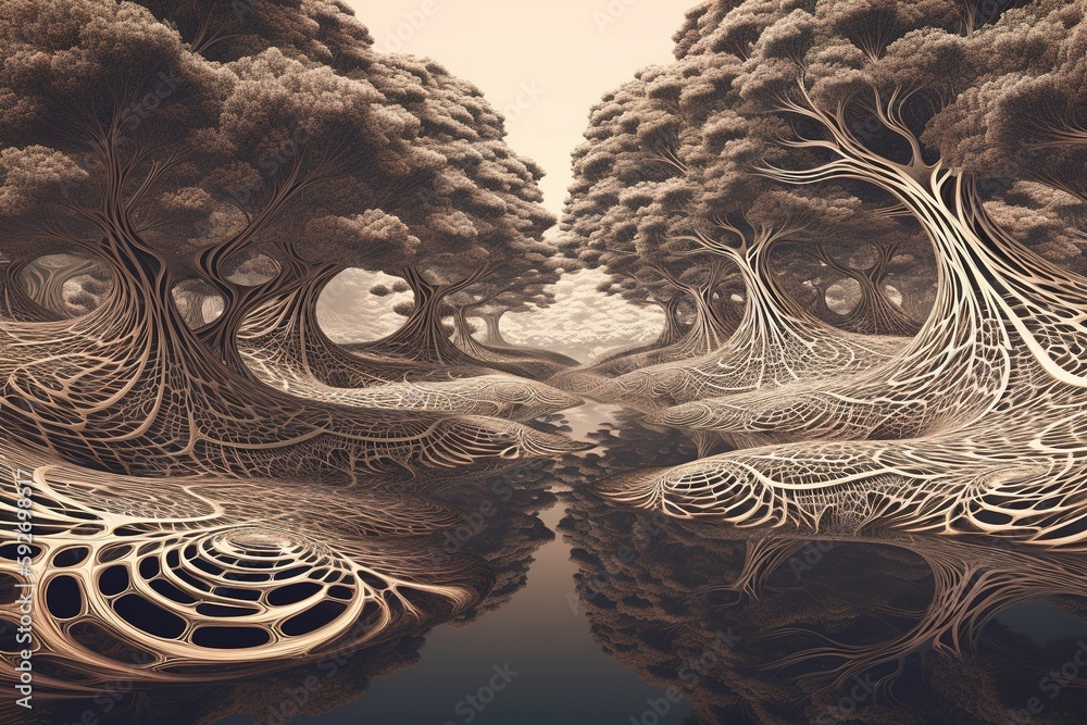 Fractal trees with branches that writhe and undulate like snakes ...