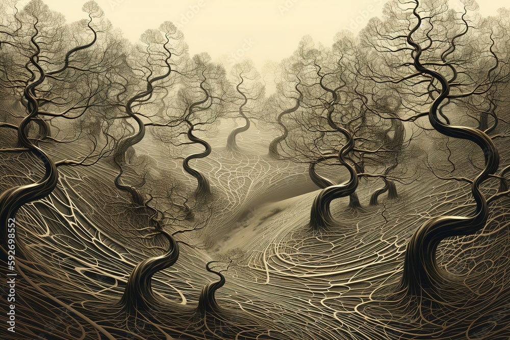 Fractal trees with branches that writhe and undulate like snakes ...