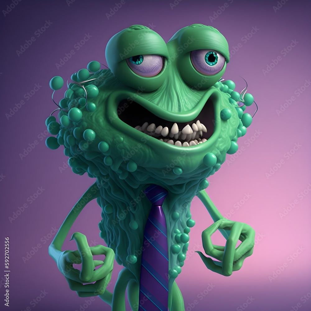 slimy politician alien with tentacles in the style of a pixar 3d ...