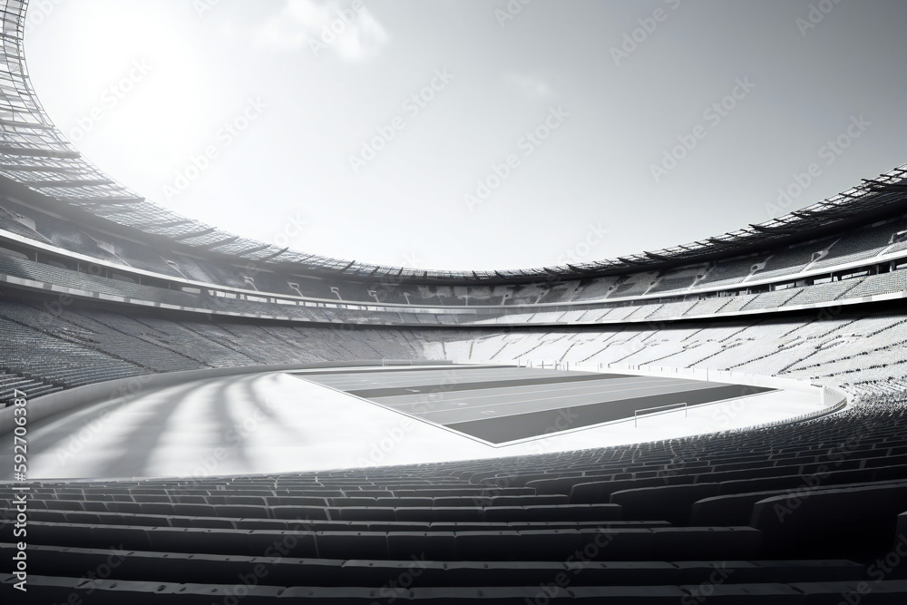 Beautiful modern football stadium with floodlights for hundred thousand ...