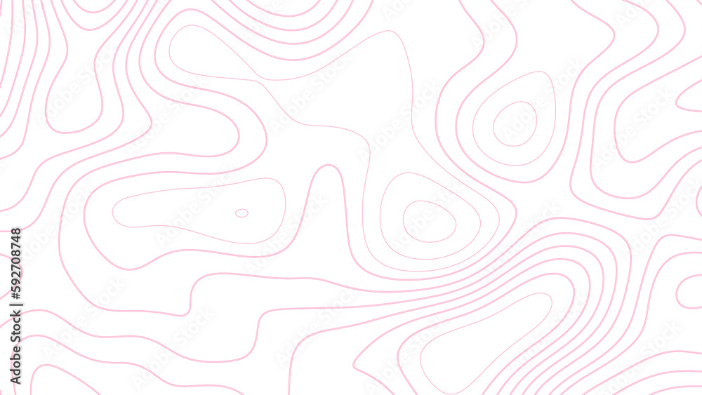 Topographic line contour map background, Pink color topography contour ...