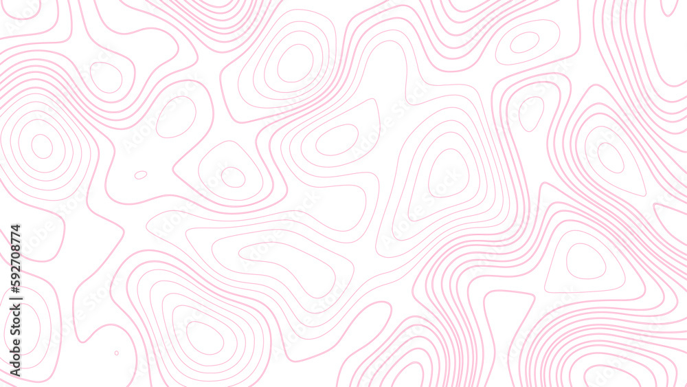 Topographic line contour map background, Pink color topography contour ...