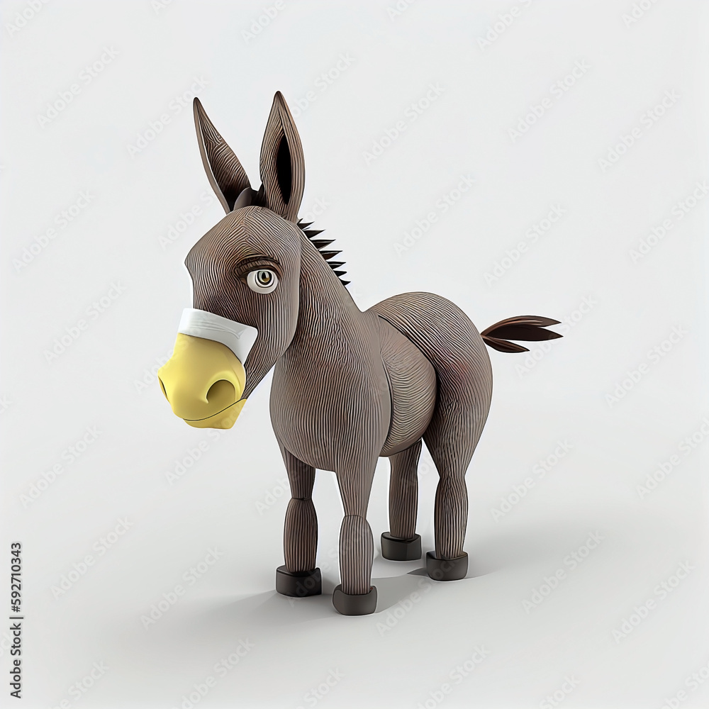 animal 3d cartoon character, donkey cartoon character. AI generated ...