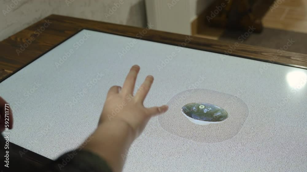 Video Stock Unrecognizable woman using non-contact interactive screen ...