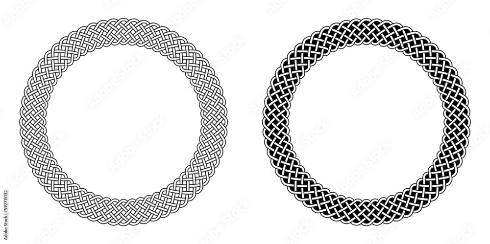 Celtic Knot Round Circle Frame Border Decorative Ornament Vector ...