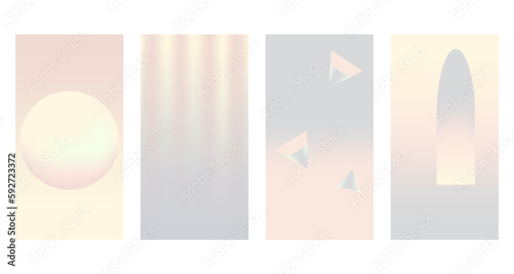 Mesh gradient neon rainbow art design. Post templates, cards or poster ...