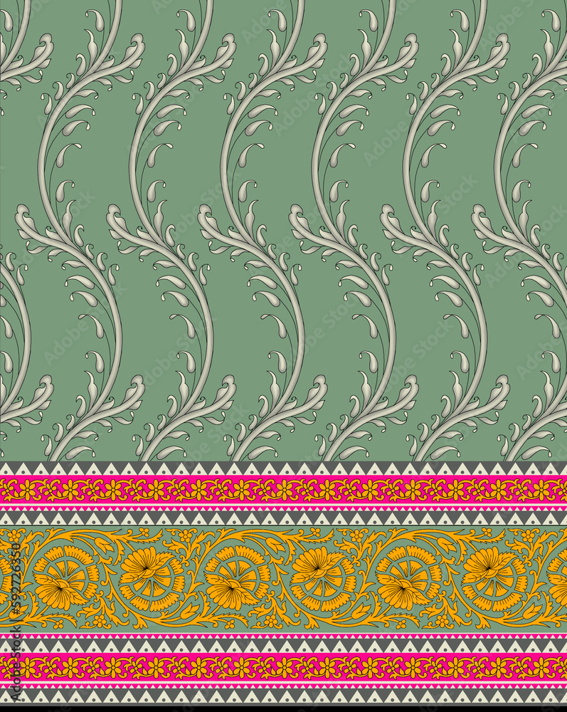 elegant border design paisleys. Traditional Geometric Ornament Ethnic ...