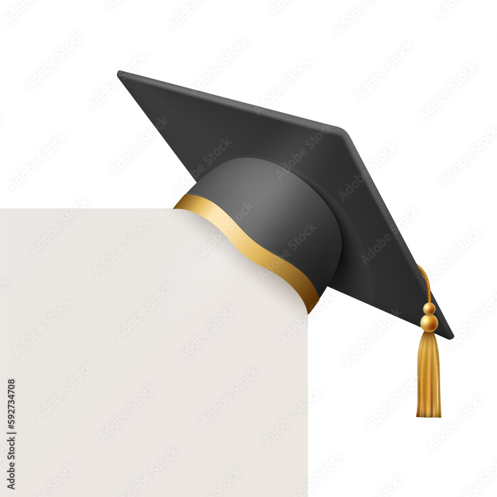 Vector 3d Realistic Graduate College, High School, University Hat ...