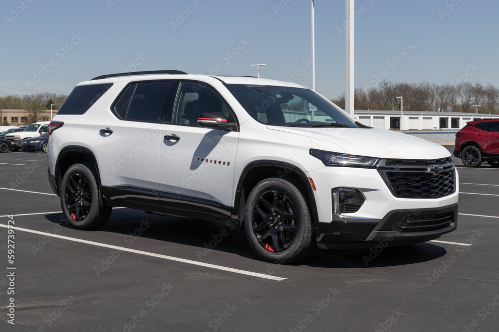 Chevrolet Traverse display at a dealership. Chevy offers the Traverse ...