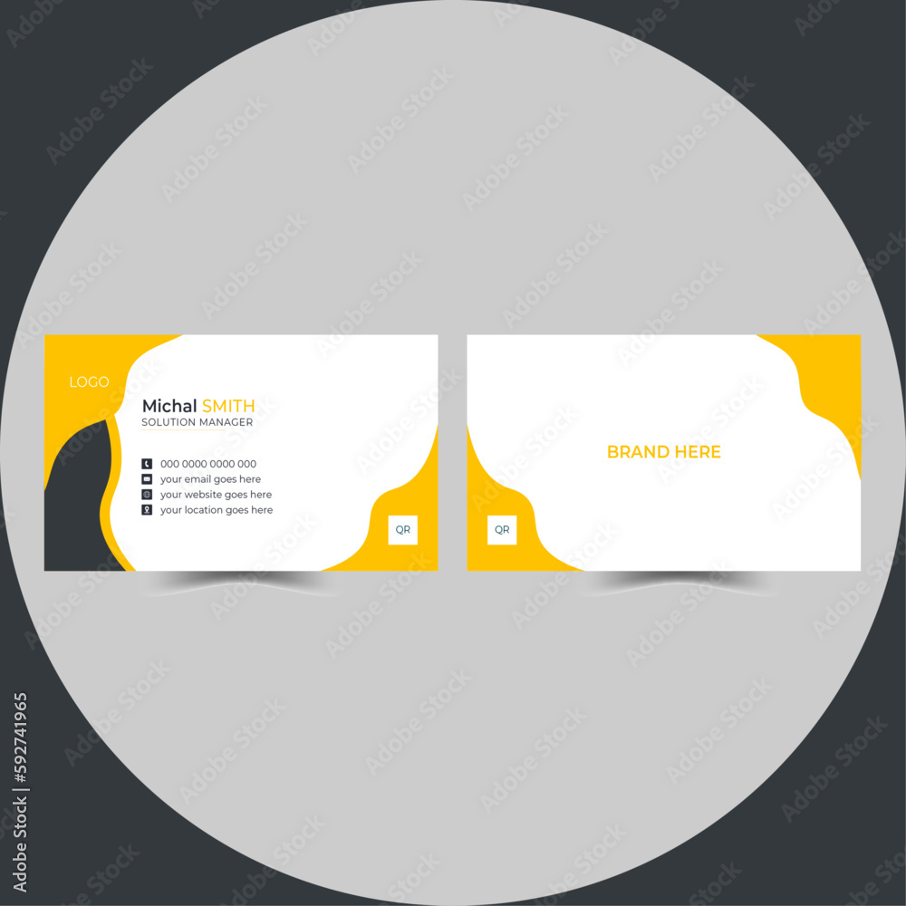 double side business card design with bleed area. business card design ...