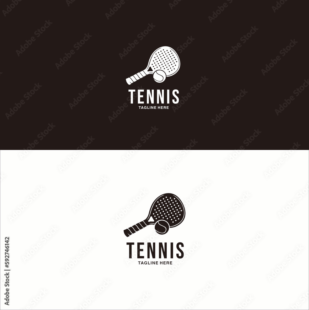Vintage Paddle Tennis logo, paddle club logo, paddle racket and ball ...