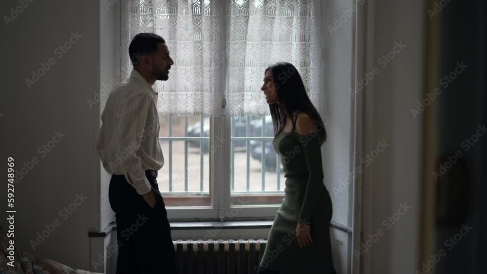 Candid couple fighting, man pointing finger blaming for problems ...