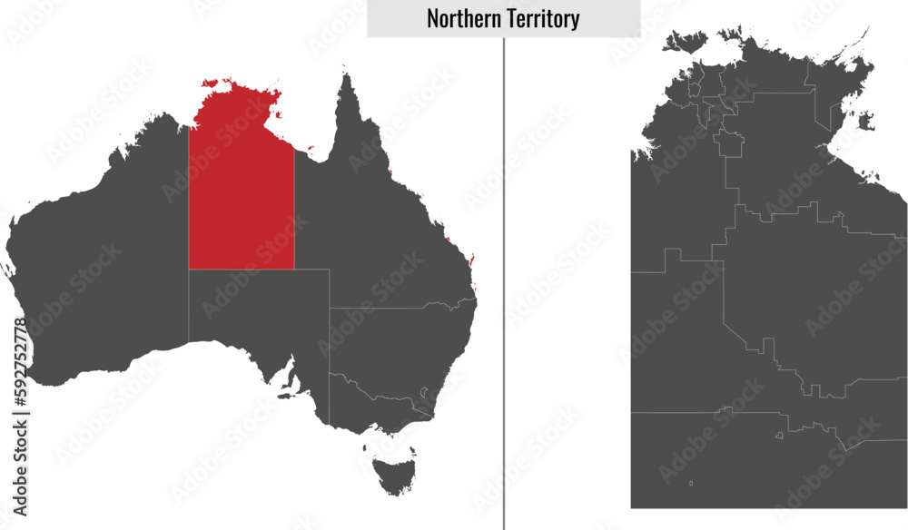 map of Northern Territory state of Australia Stock Vector | Adobe Stock