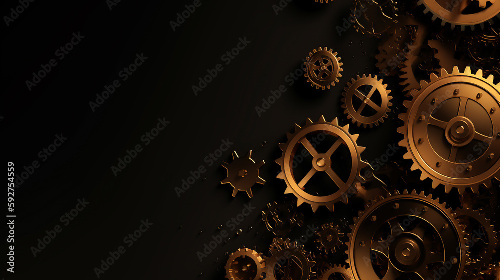 Gear wheel background banner wallpaper with empty space for copy text ...