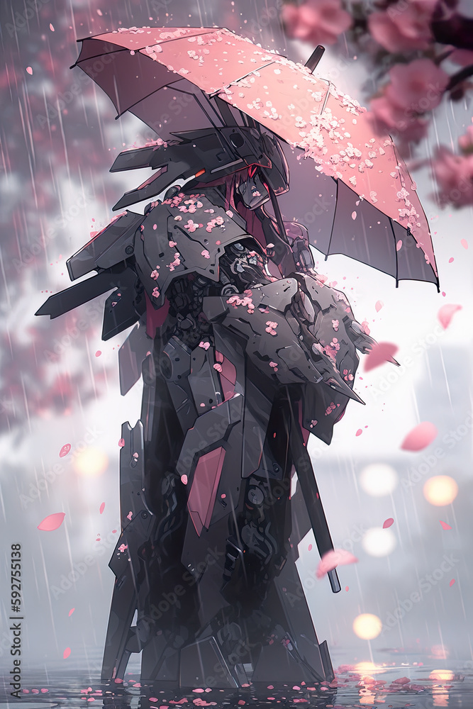 Striking anime-style virtual idol, vtuber, or digital character, mecha ...