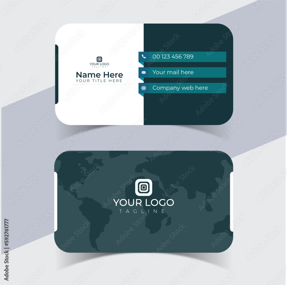 Double-sided creative business card template. Portrait and landscape ...