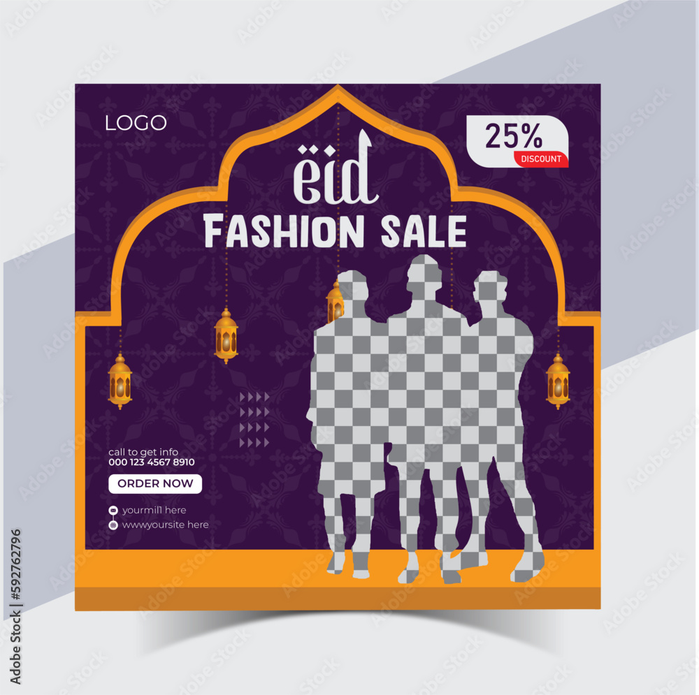 Eid discount social media post and web banner template. Restaurant sale ...