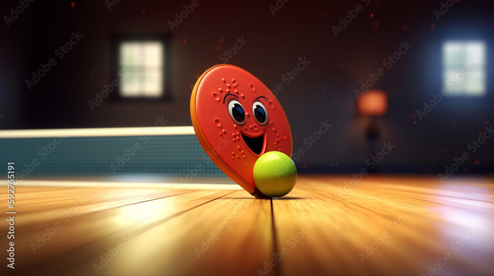 cartoon style pickleball concept generative AI Stock Illustration ...