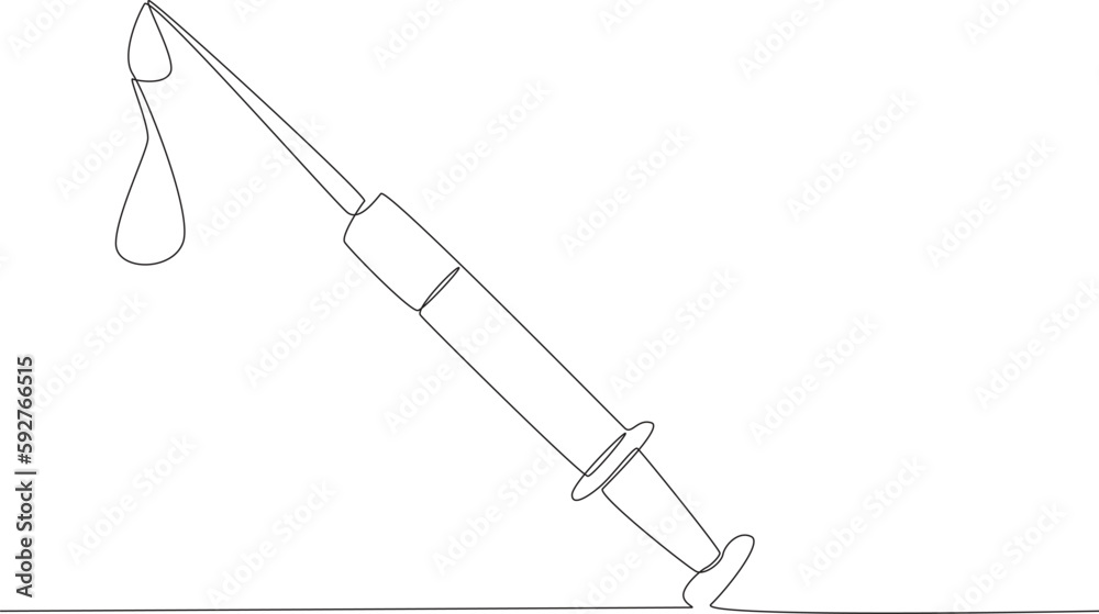 An injection with blood at the end. World blood donor day one-line ...