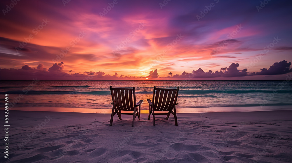 White Sandy Beach Sunset
