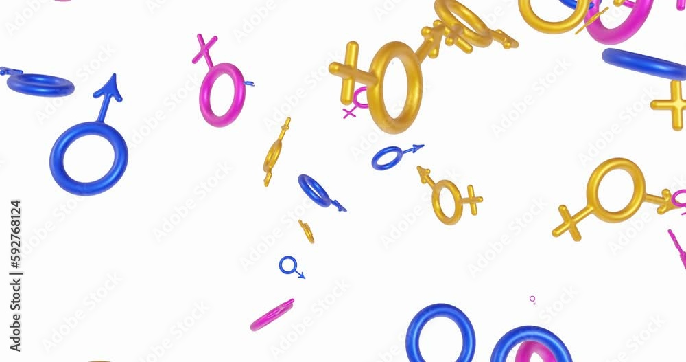 Symbols of gender. Seamless cyclic animated 4K background from symbols ...
