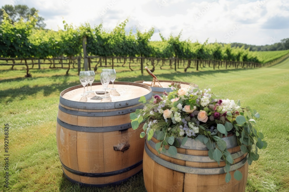 charming vineyard wedding venue with rolling vineyards, a rustic barn ...