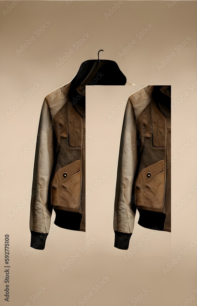 mock up concept for sheary jacket design neautral earth tones ...
