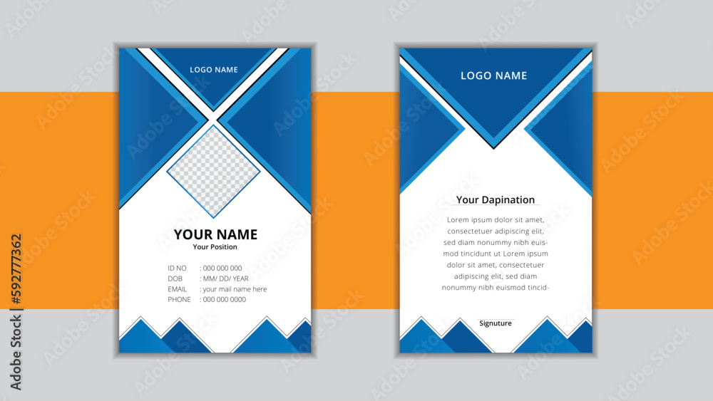 Simply office ID card design template and modern design template for ...