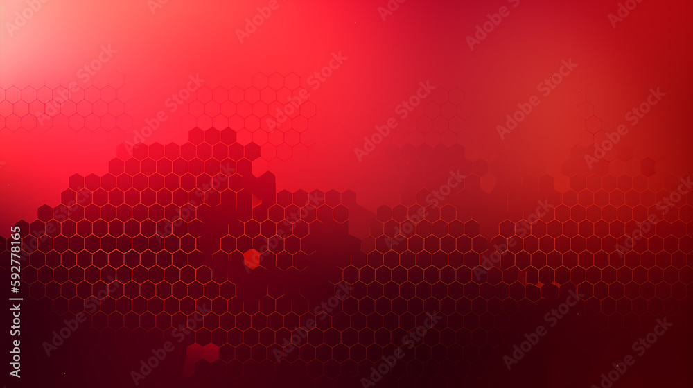 Red background gradient placeholder presentation backdrop with hexagon ...