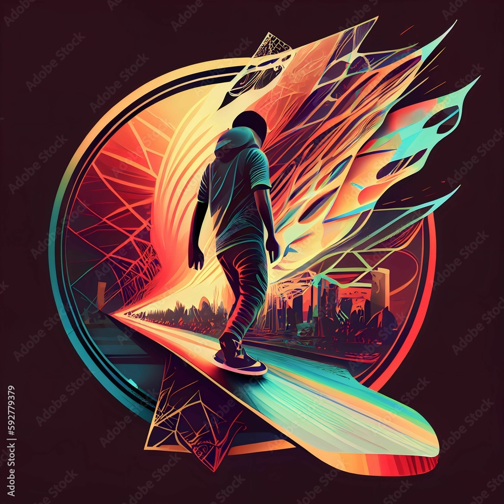 skate surf, background criado por Inteligência artificial. Stock ...