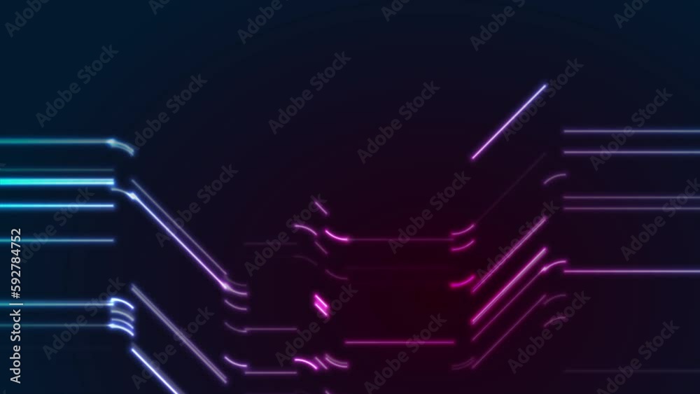 Blue ultraviolet neon laser lines technology background. Seamless ...