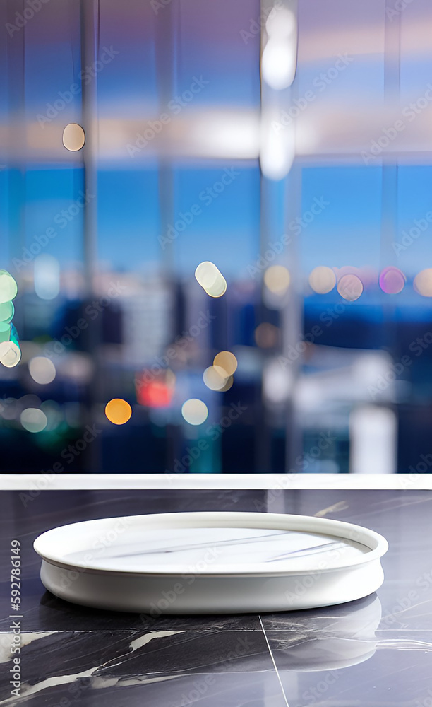 3D Photorealistic Circular Circle White Stone Marble Elegant ...