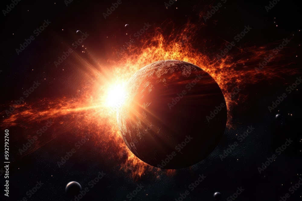 supernova in distant exoplanet's night sky, with its host star visible ...