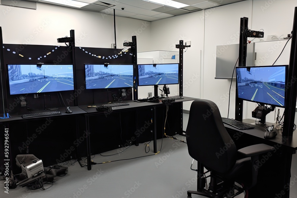 virtual reality simulation, with different scenarios and environments ...